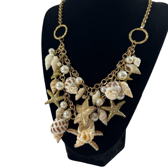 Unbranded | Jewelry | Gold Tone Multi Strand Shell Starfish Necklace ...